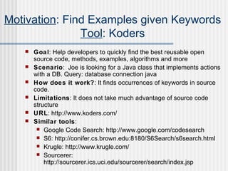 Tools to Find Source Code on the Web | PPT | Databases | Computer ...