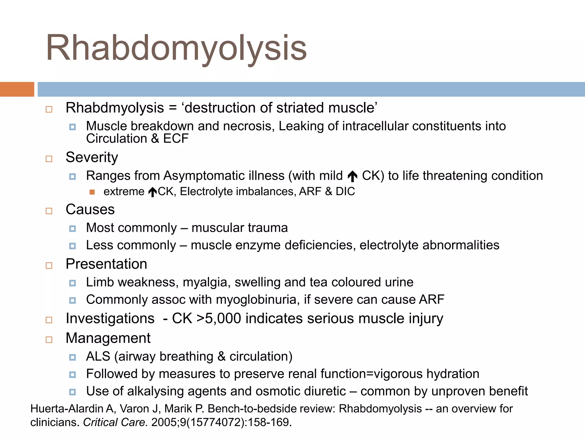 Rhabdomyolysis -Registar teaching (9-10-12)b | PPTX