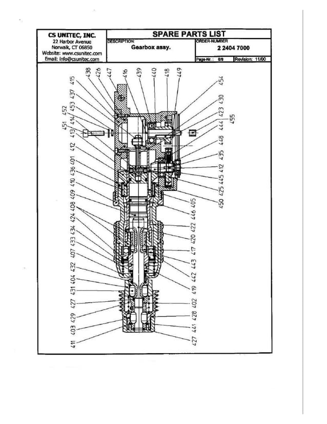 CS Unitec Pneumatic Rotary Hammer Drill Schematic: 2 2404 0010 CS Unitec Pneumatic Rotary Hammer Drill Schematic: 2 2404 0010