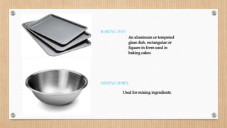 tools and equipment used for baking pandesal [autosaved] | PPTX