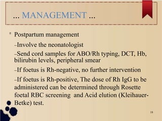 Rh antigens and its role in alloimmunization in pegnancy..ppt