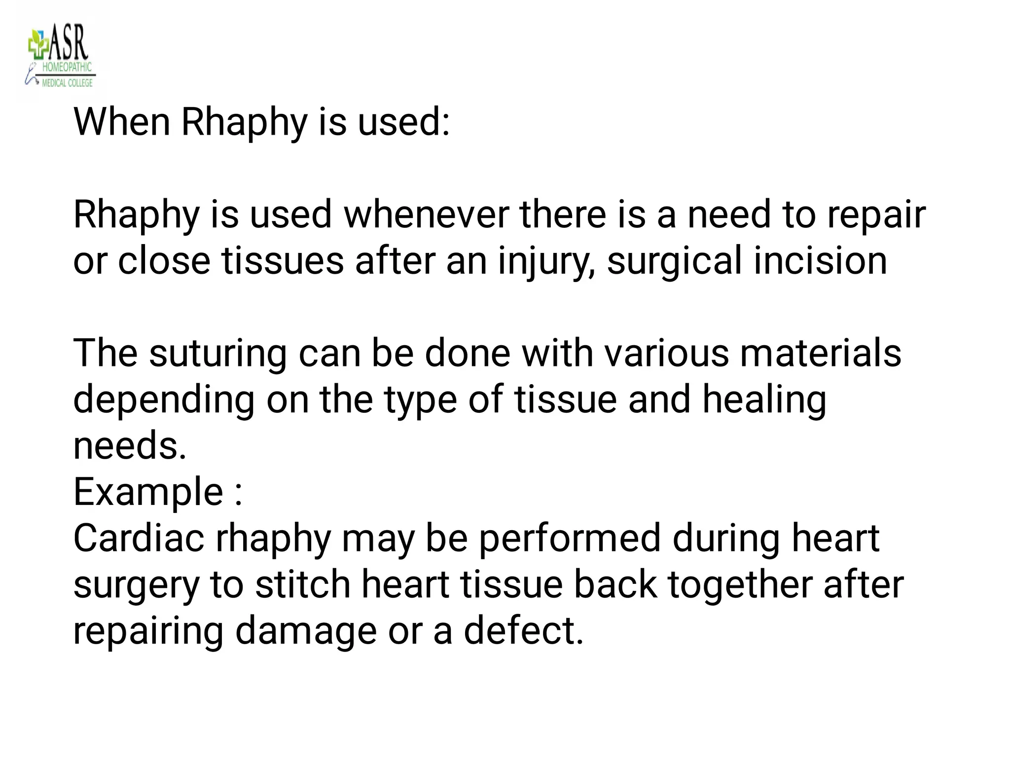 ANATOMICAL SUFFIXES RHAPHY & SCOPE | PPT