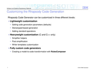 IBM Rhapsody Code Generation Customization | PDF
