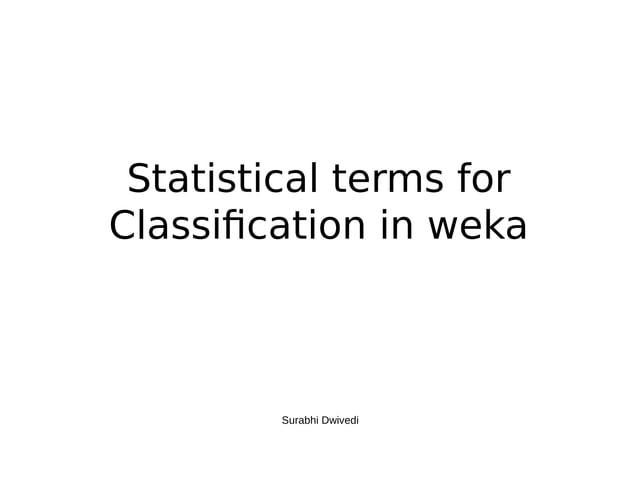 Statistical terms for classification | PDF