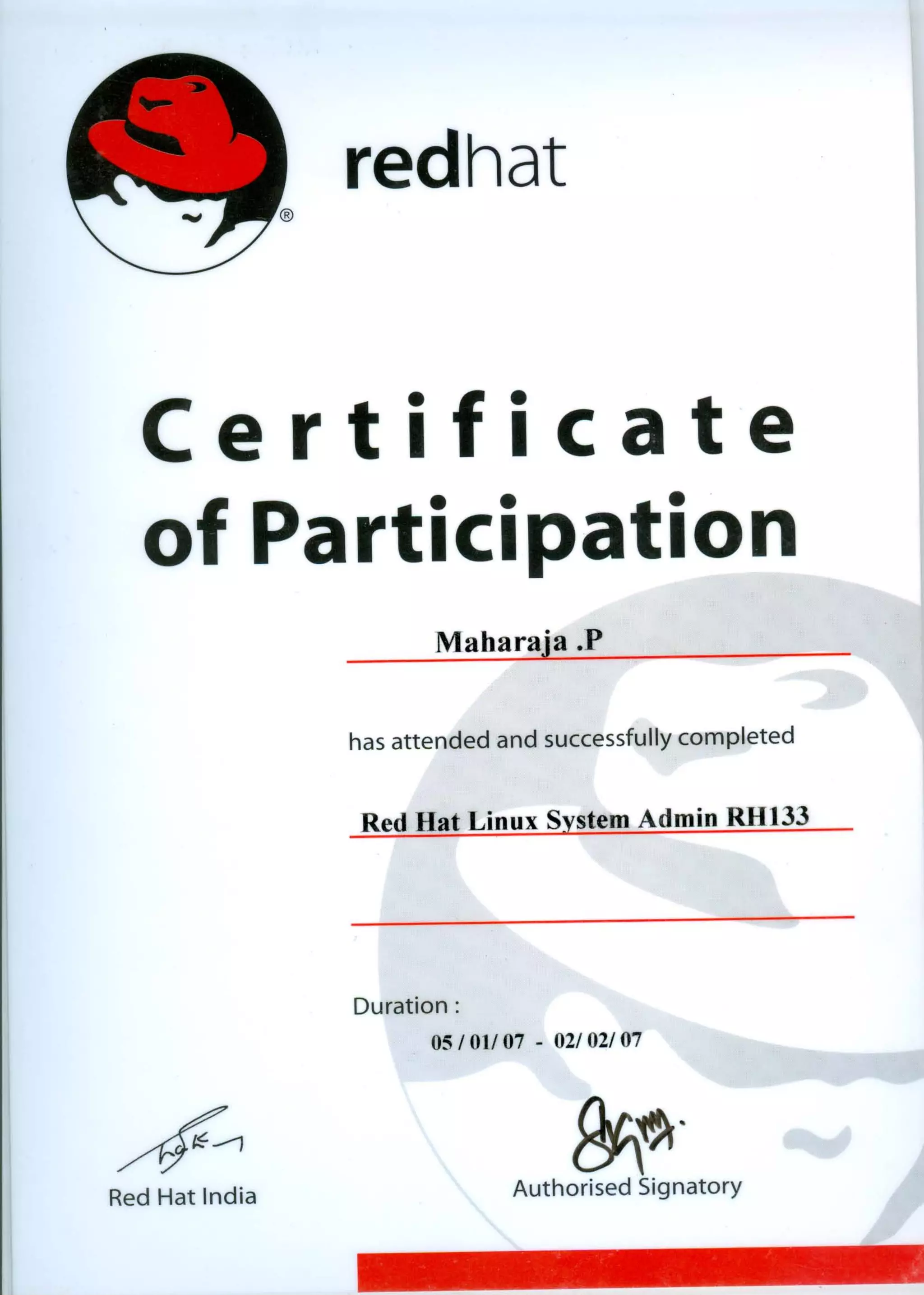 Certificate of Participation on Rhel4 | PDF