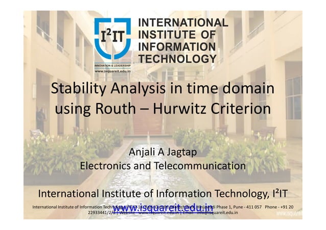Stability Analysis in Time Domain using Routh - Hurwitz Criterion | PDF