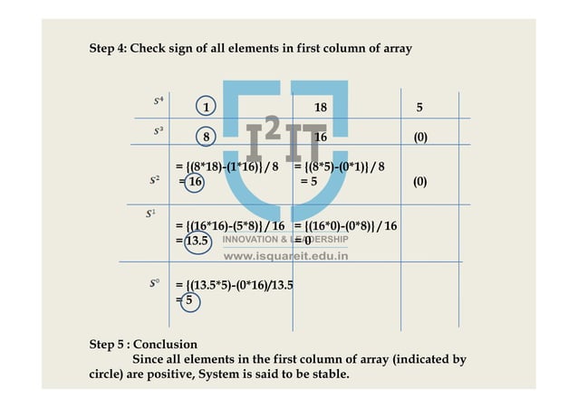 Stability Analysis in Time Domain using Routh - Hurwitz Criterion | PDF