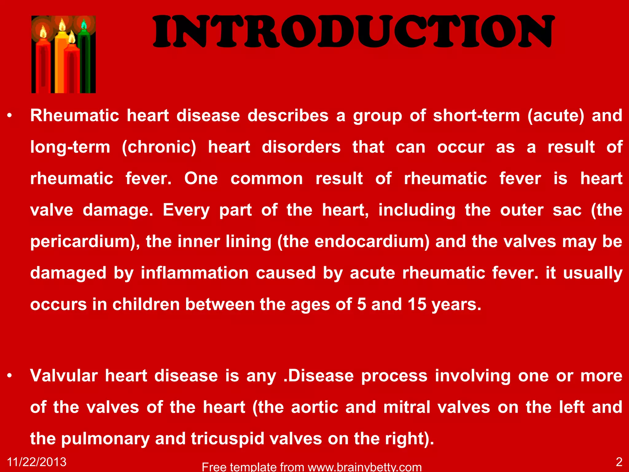 Rheumatic heart disease and valve diseases | PPTX