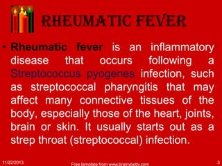 Rheumatic heart disease and valve diseases | PPTX