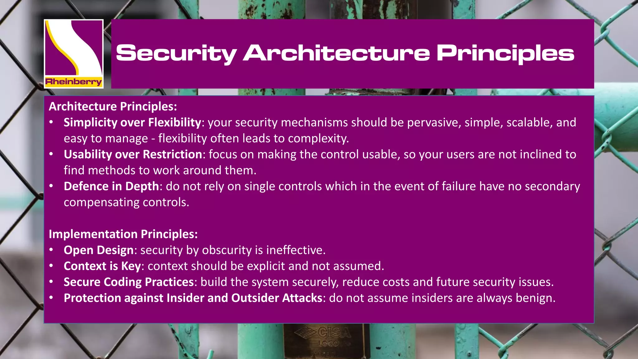 Security Architecture Principles | PDF | IT and Internet Support | Internet