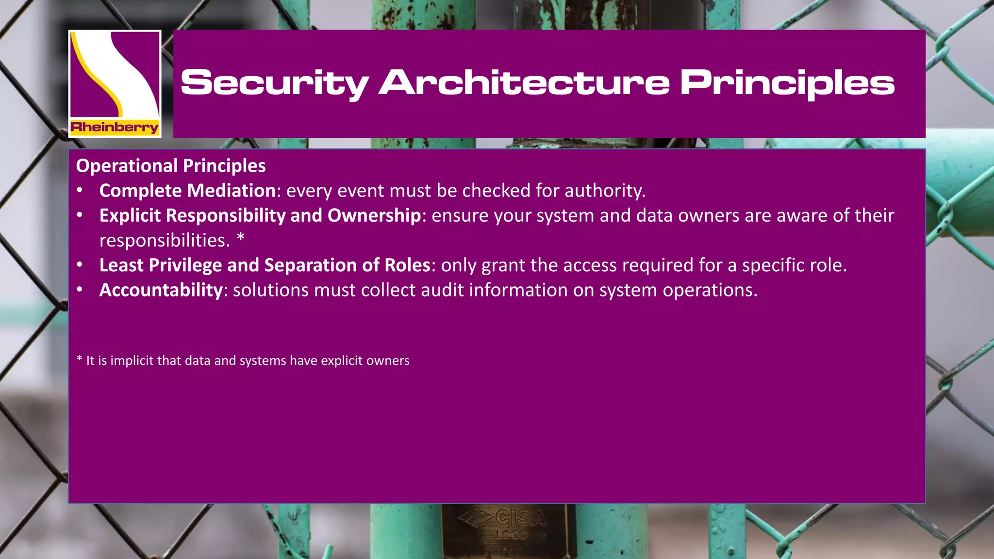 Security Architecture Principles | PDF | IT and Internet Support | Internet