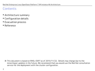 Red Hat Enterprise Linux OpenStack Platform 7 - VM Instance HA Architecture | PPT