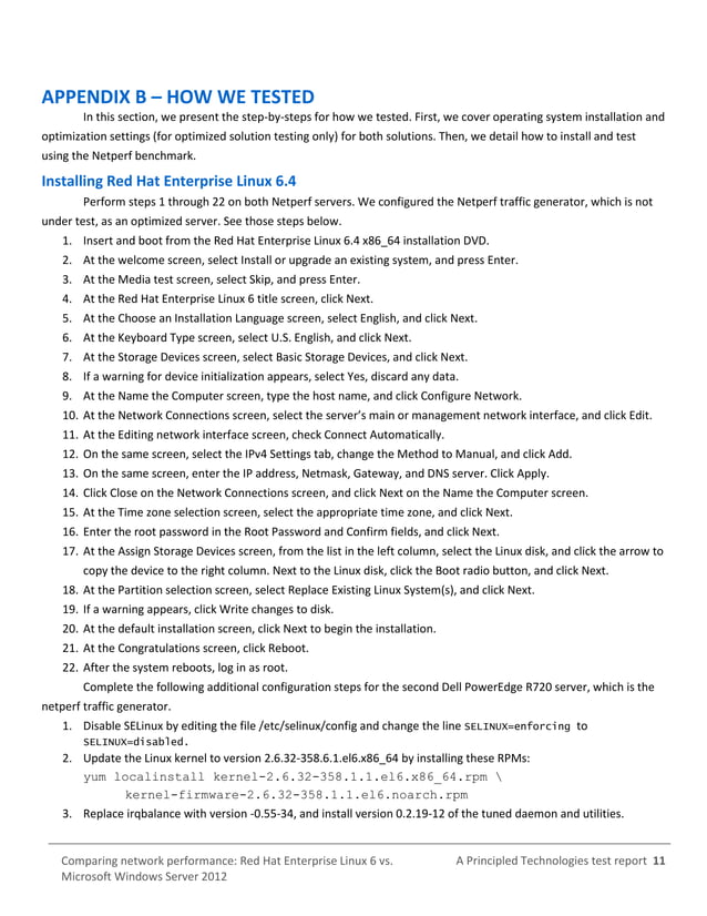 Comparing network performance: Red Hat Enterprise Linux 6 vs. Microsoft ...