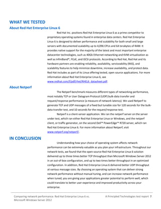 Comparing network performance: Red Hat Enterprise Linux 6 vs. Microsoft ...