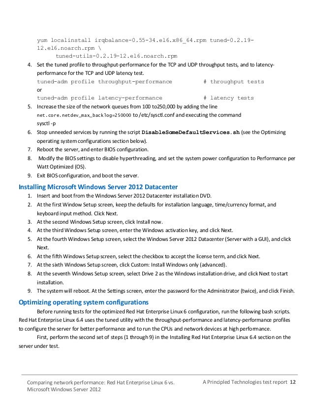 Comparing network performance: Red Hat Enterprise Linux 6 vs. Microso…