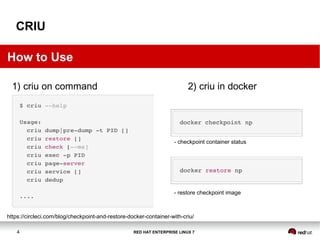 CRIU on RHEL7 | PPT