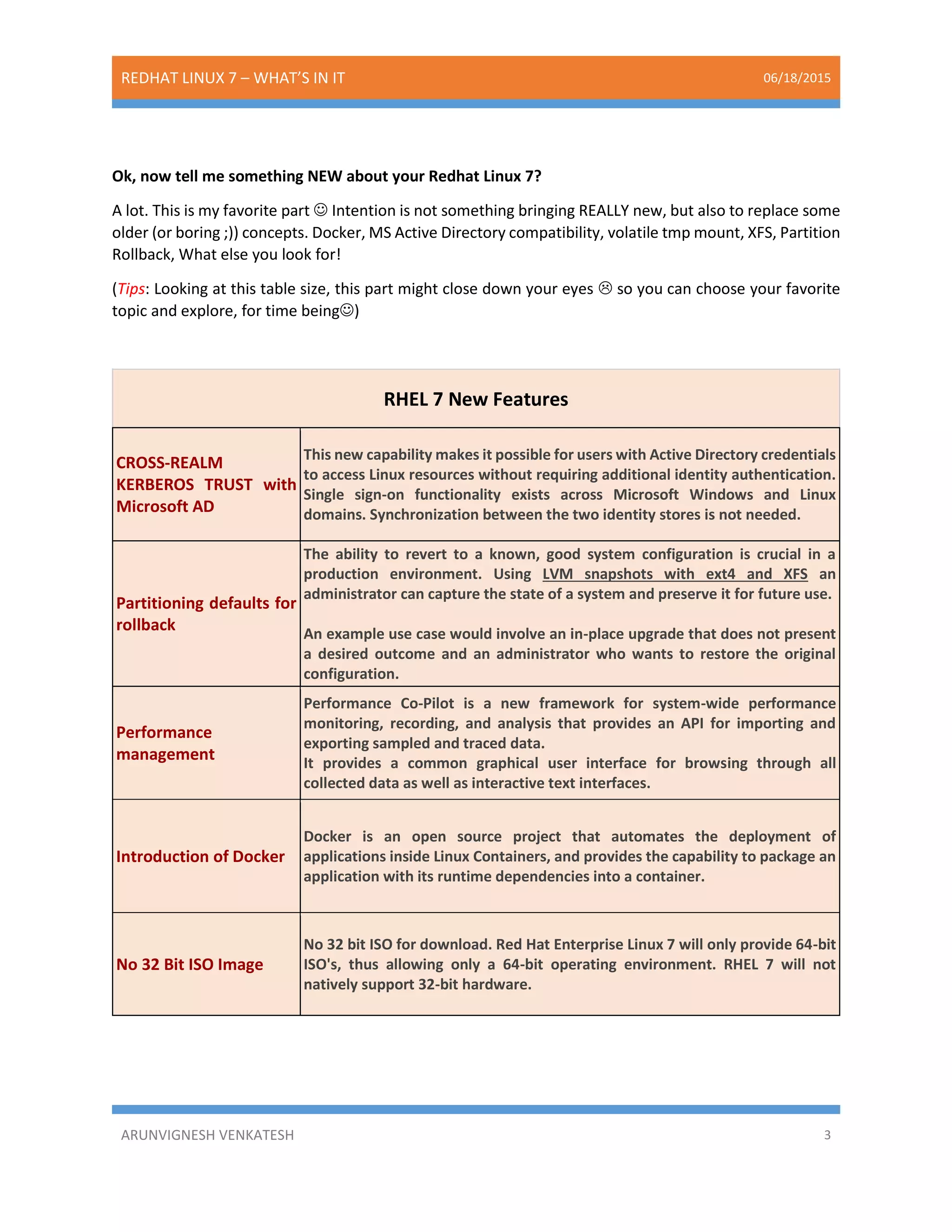Rhel7 vs rhel6 | PDF