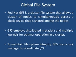 Rhel cluster basics 2 | PPTX | Operating Systems | Computer Software and Applications
