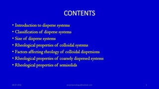 Rheological Properties of Disperse Systems & Semisolids | PDF | Chemistry | Science