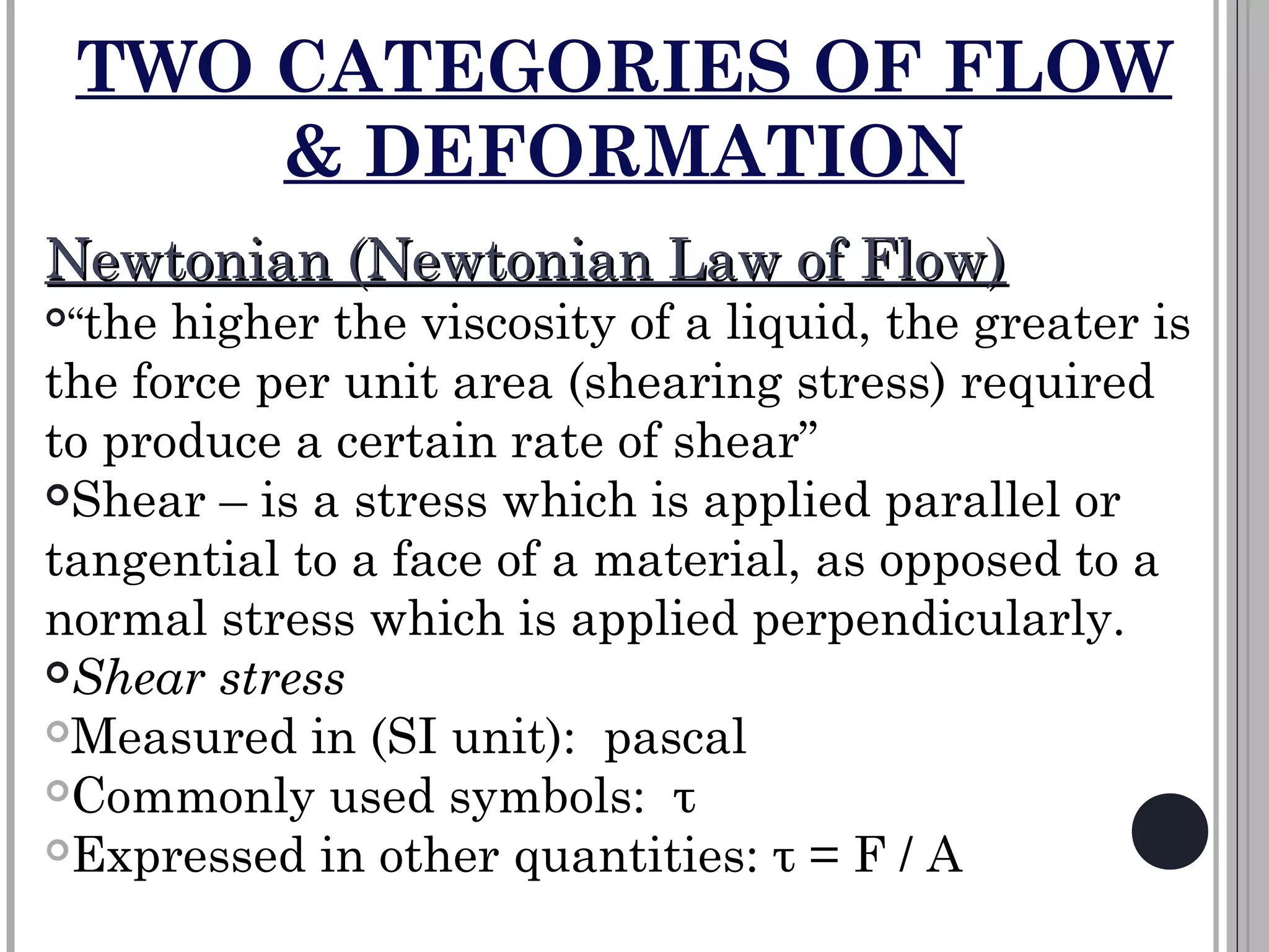 Rheology Of Fluids | PPT
