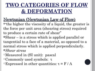 Rheology Of Fluids | PPT