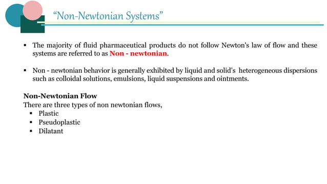 Rheology, Newtonian and Non Newtonian Flow | PPTX | Physics | Science