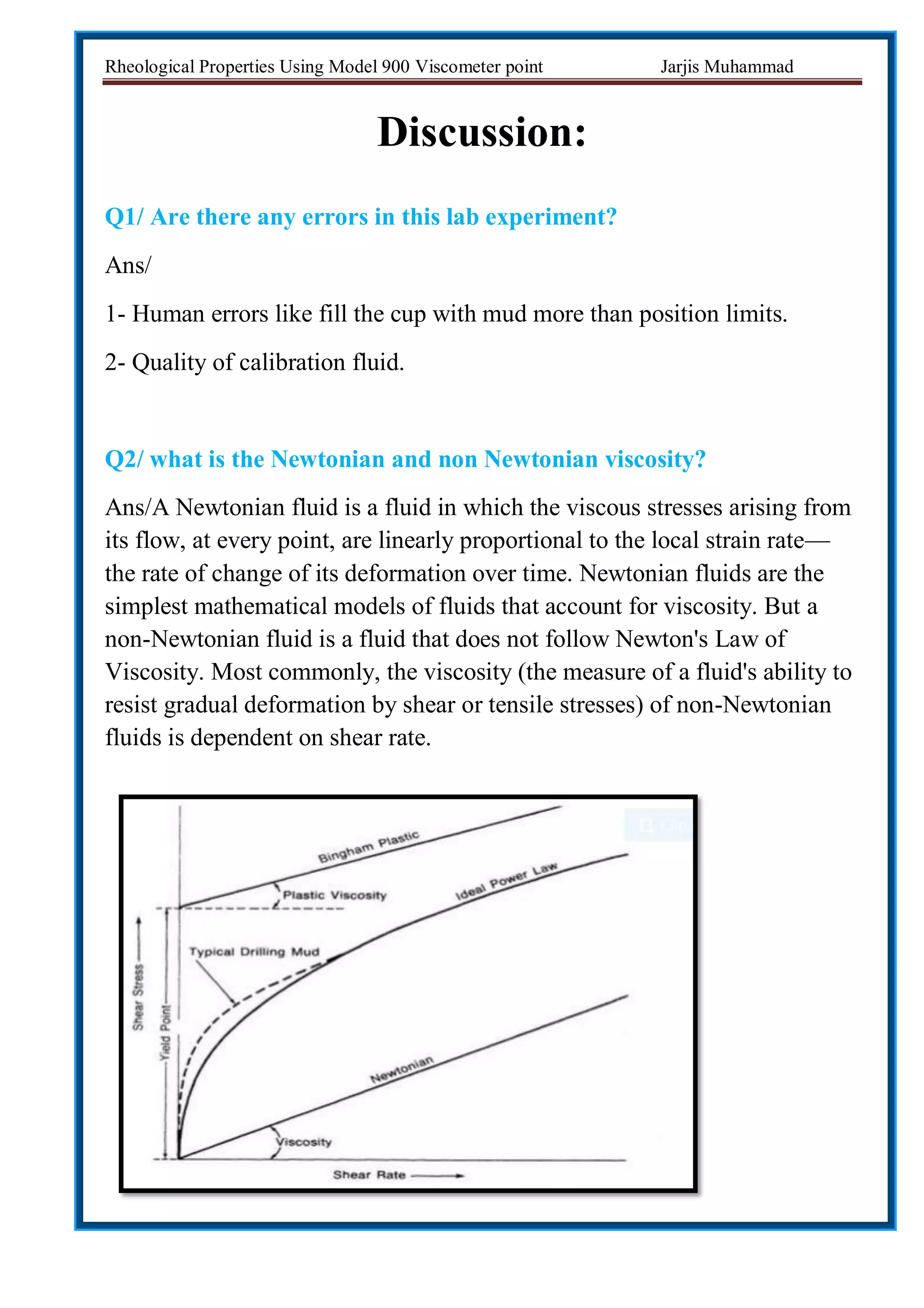 Rheology model 900 viscometer Mud Engineering Exp. | PDF