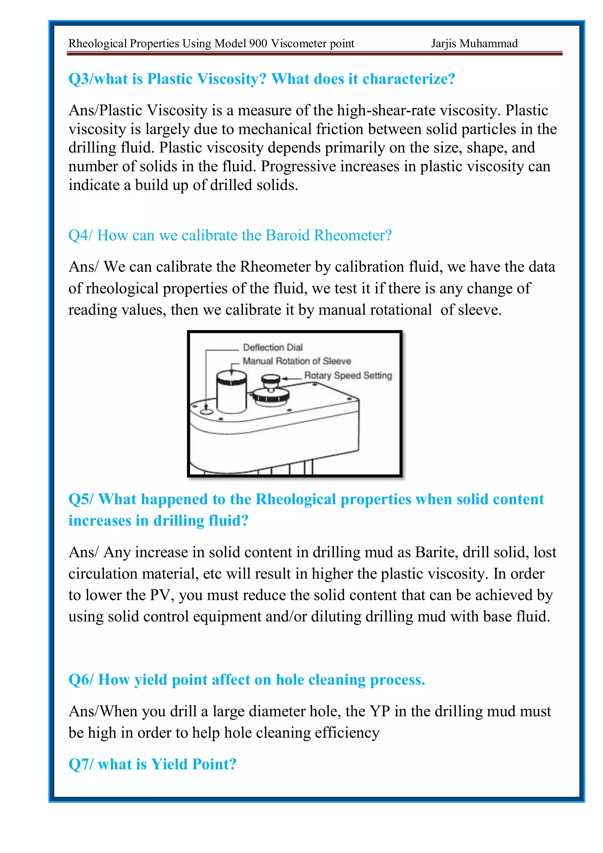 Rheology model 900 viscometer Mud Engineering Exp. | PDF