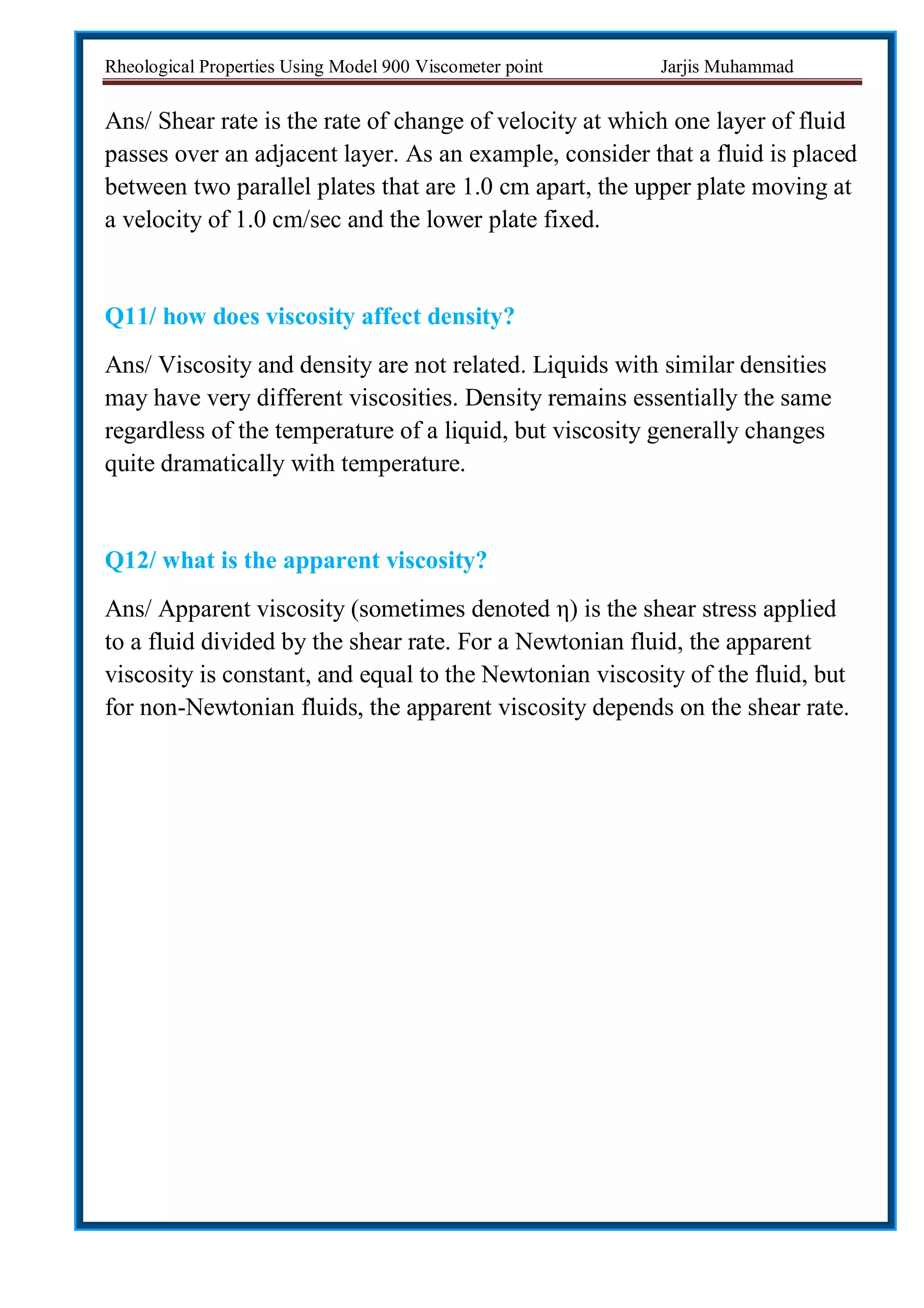 Rheology model 900 viscometer Mud Engineering Exp. | PDF
