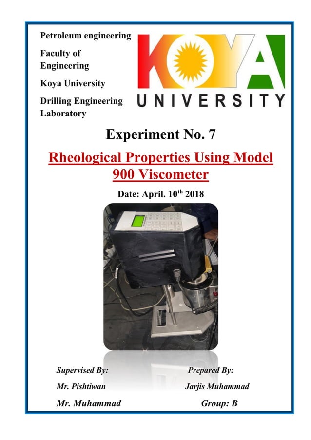 Rheology model 900 viscometer Mud Engineering Exp. | PDF | Physics ...