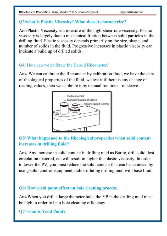 Rheology model 900 viscometer Mud Engineering Exp. | PDF | Physics ...