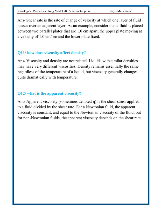 Rheology model 900 viscometer Mud Engineering Exp. | PDF | Physics ...