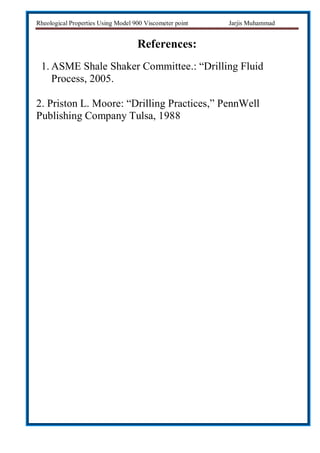 Rheology model 900 viscometer Mud Engineering Exp. | PDF