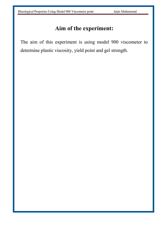 Rheology model 900 viscometer Mud Engineering Exp. | PDF | Physics ...