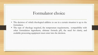 Rheology modifiers n Preservatives.Pharmaceutics | PPTX