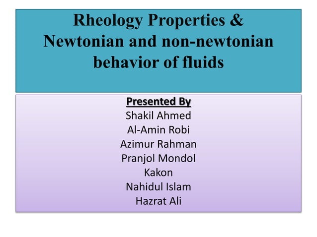 Rheology properties & flow of Print paste | PPTX