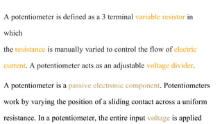 Rheostat in physics and their principles | PPTX