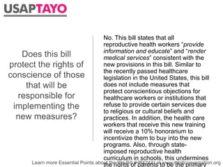 Usap Tayo: Essential Points about the RH Bill | PPT