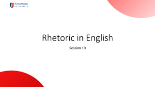 Rhetoric in English Language--Introduction to Public Speaking | PPT