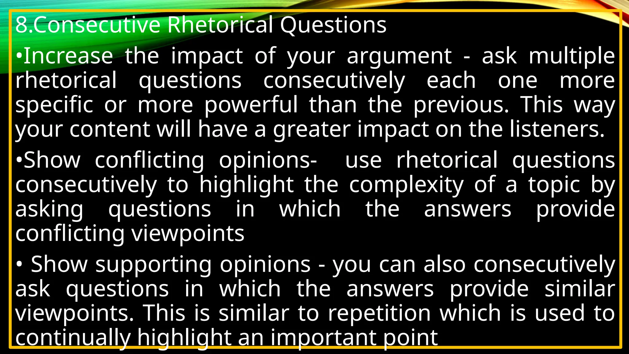 RHETORICAL QUESTIONS - ENGLISH 10 - 2nd Q | PPTX