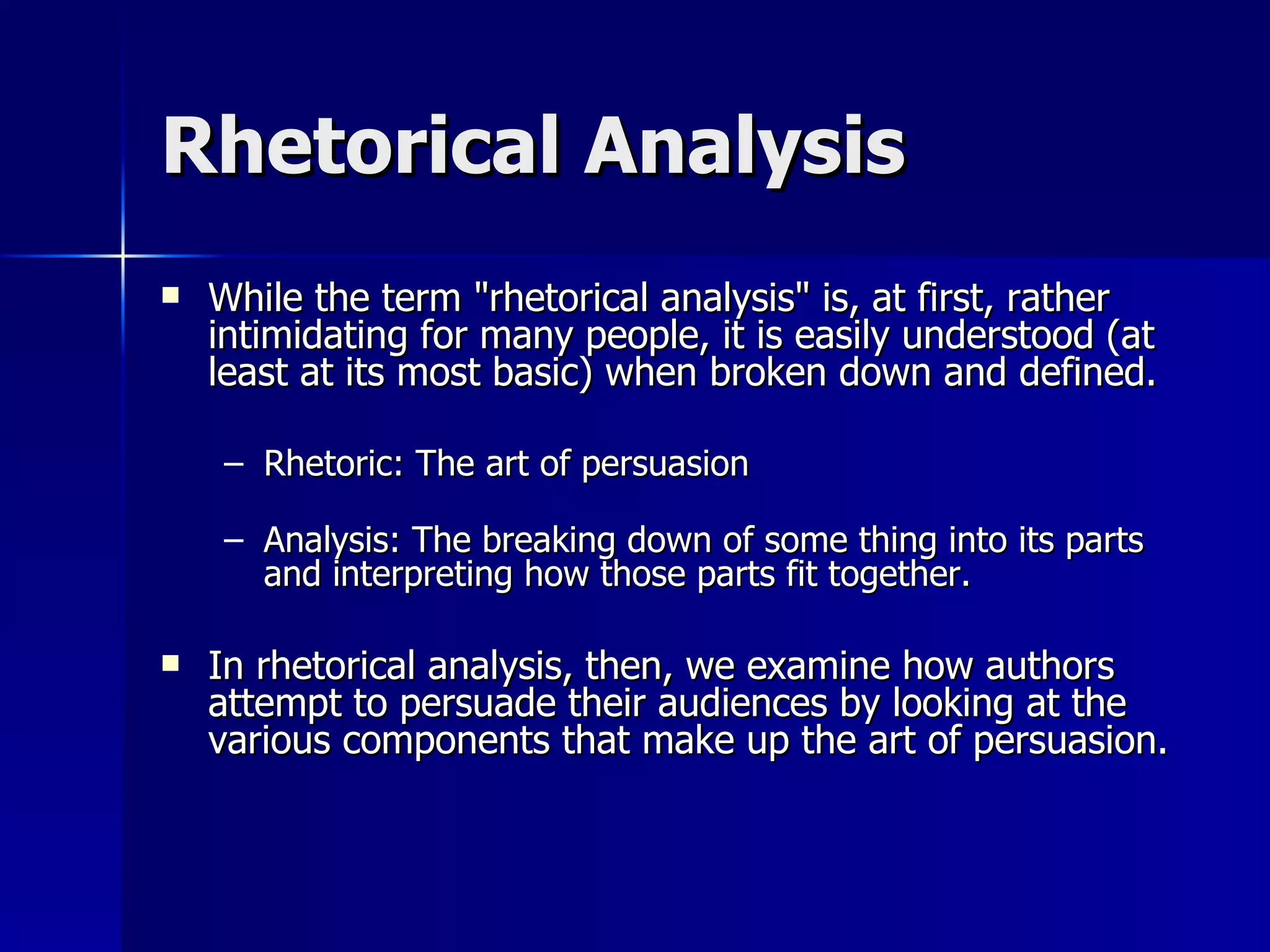Rhetorical Analysis | PPT