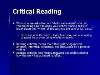 Rhetorical Analysis | PPT