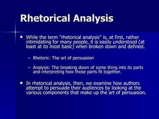 Rhetorical Analysis | PPT
