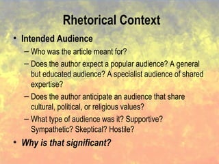 Rhetorical analysis | PPT