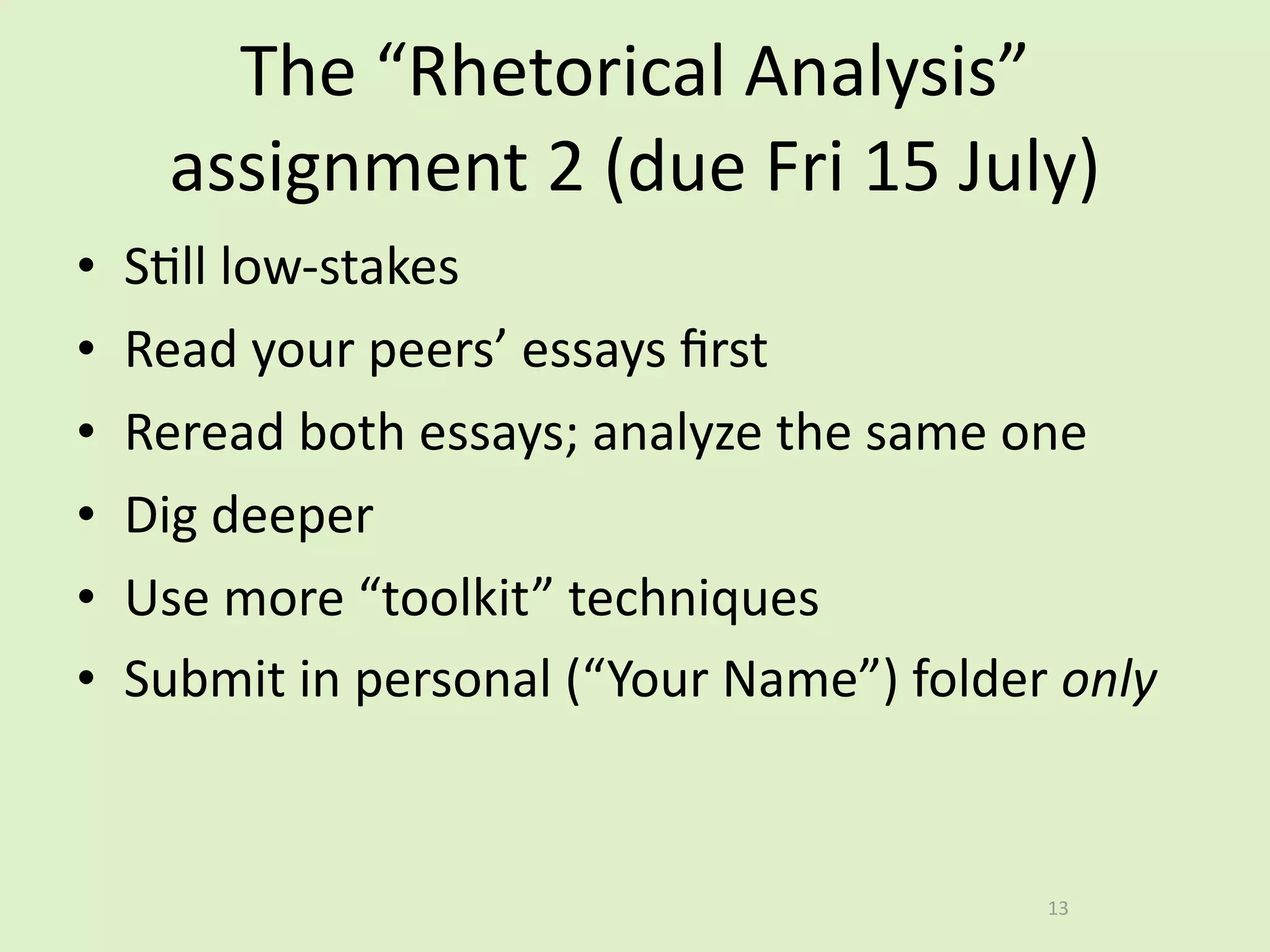 Rhetorical analysis | KEY