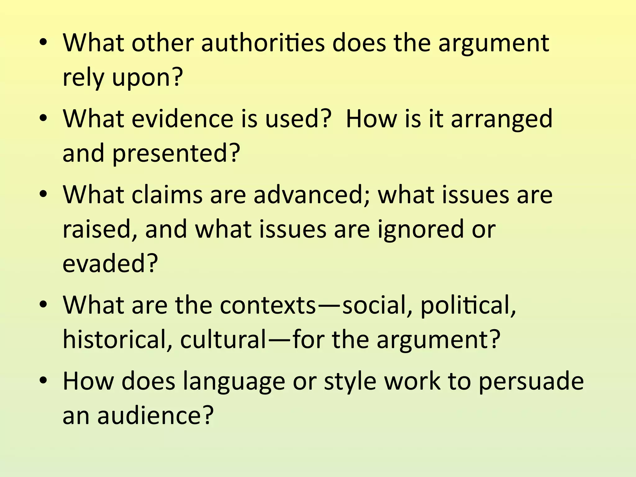 Rhetorical analysis | KEY