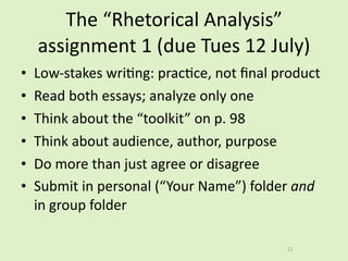 Rhetorical analysis | KEY