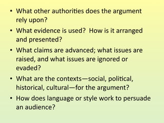 Rhetorical analysis | KEY