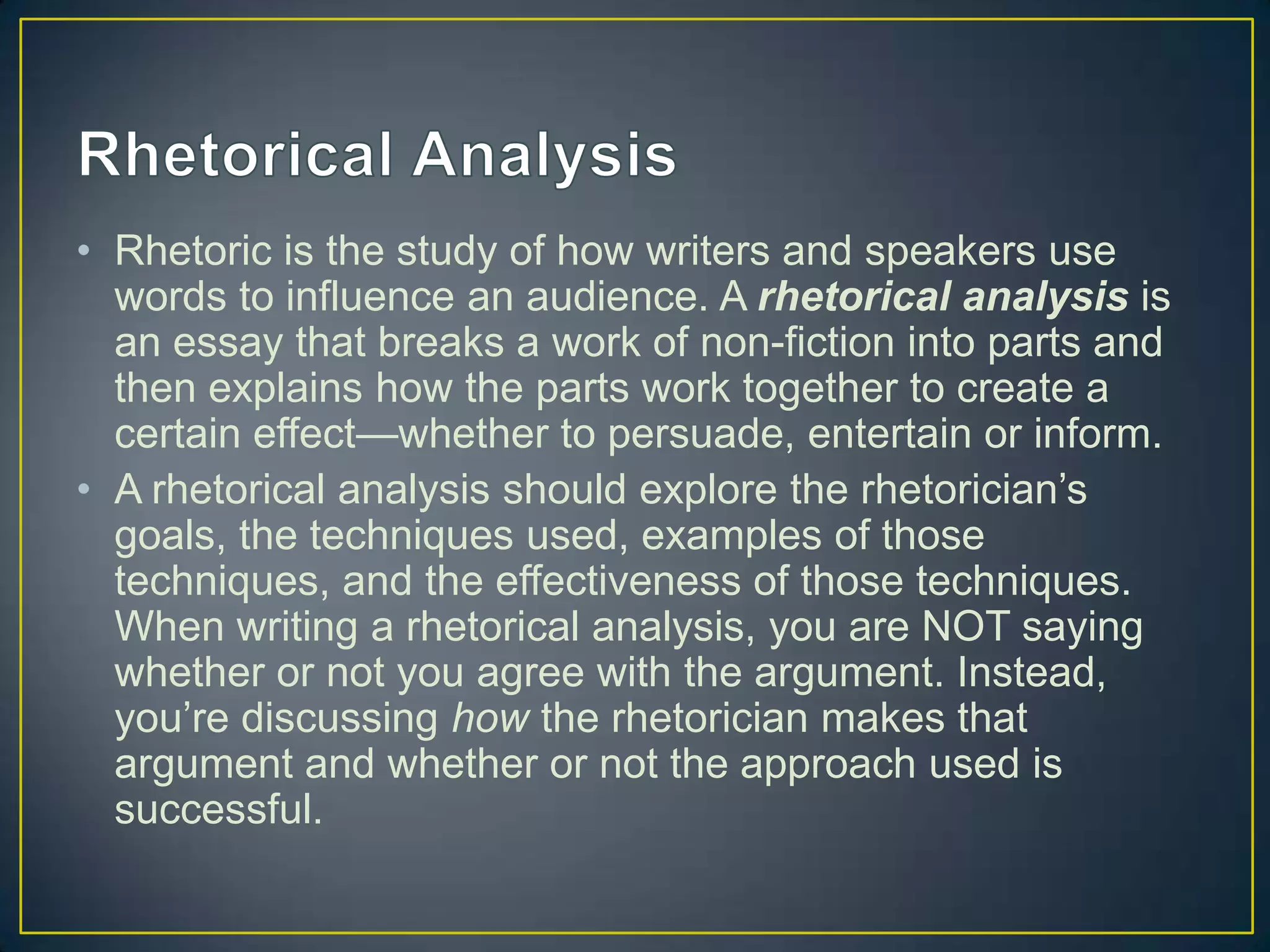 Rhetorical analysis | PPTX