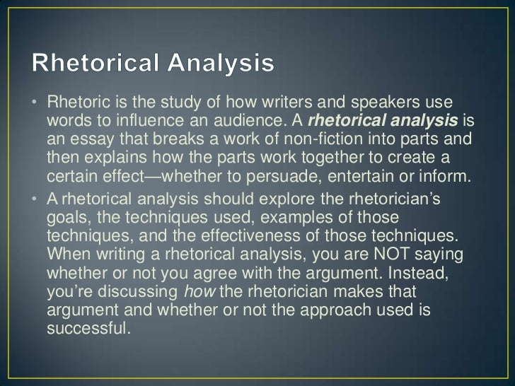 Rhetorical analysis
